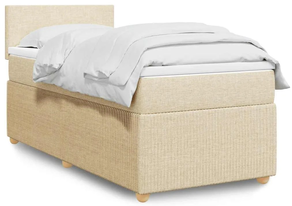 Box spring postel s matrací krémová 80 x 200 cm textil 3287281