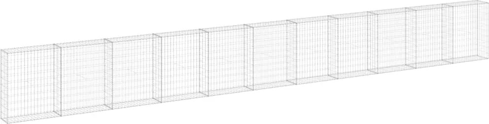 Gabionová zeď s víky pozinkovaná ocel 900 x 30 x 100 cm 147817