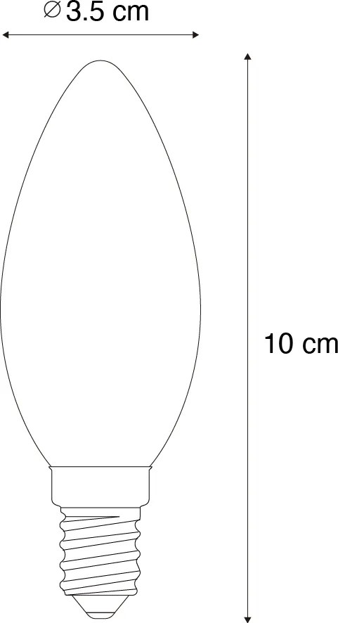 Sada 5 stmívatelných LED žárovek E14 B35 čirá 4W 450 lm 2700K