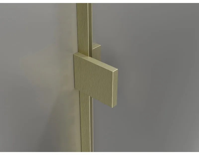 Mexen Lunar, půlkruhový sprchový kout naklápěcí doleva 100 x 70 cm, 8mm čiré sklo, zlatý matný profil, 833-100L-070P-55-00