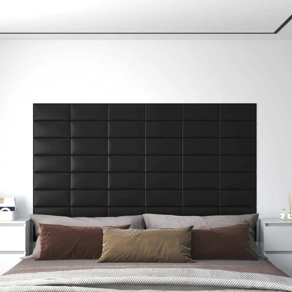 vidaXL Nástěnné panely 12 ks 30 x 15 cm umělá kůže 0,54 m² [343777] Barva: Hnědá