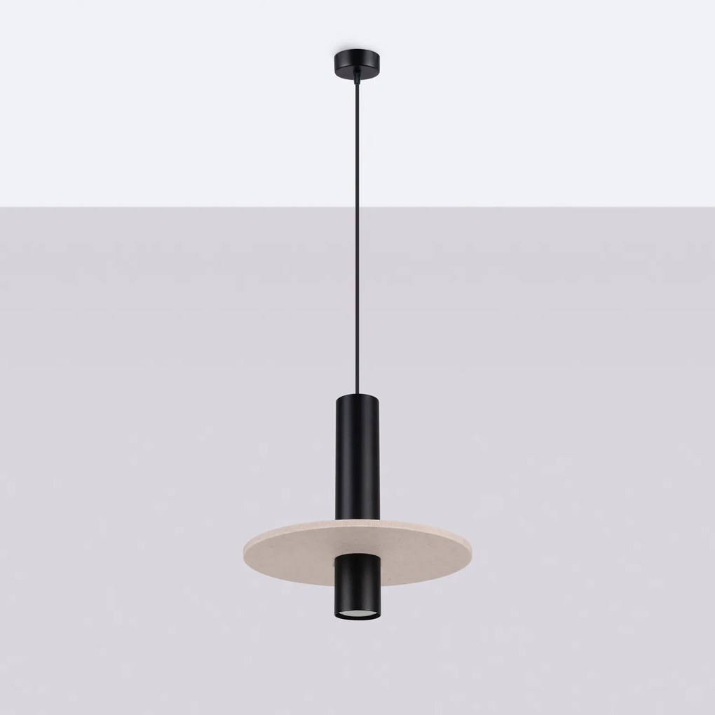 Sollux Lighting Závěsná lampa PELTA 1 černá/béžová