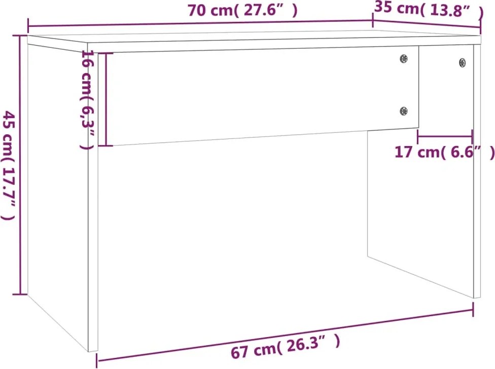 vidaXL Toaletní stolek sada 96 x 40 x 142 cm [3114157] Barva: dub sonoma