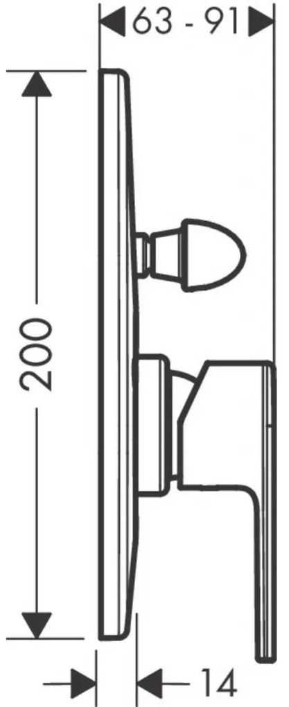 Hansgrohe Vernis Shape - Vanová baterie pod omítku, černá matná 71458670