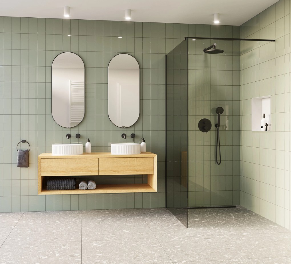 Invena Kalitea, podomítková sprchová souprava, 2-funkční baterie, černá matná, INV-BS-72-004-V