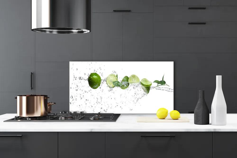 Skleněné obklady do kuchyně Limetka Voda Kuchyně 125x50 cm