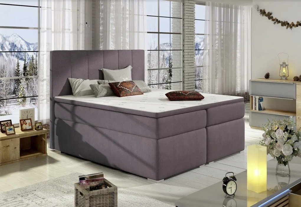 Čalouněná postel boxspring ELBA + topper, 140x200, soro 65