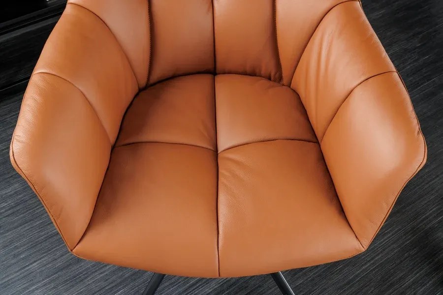 Designová otočná židle Vallerina koňaková