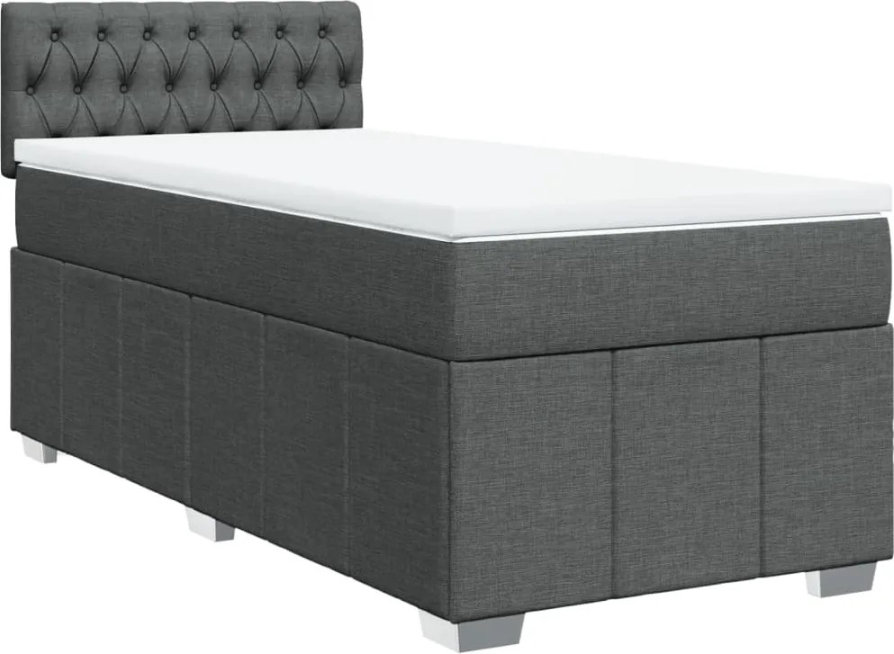 Box spring postel s matrací tmavě šedá 80 x 200 cm textil 3289203