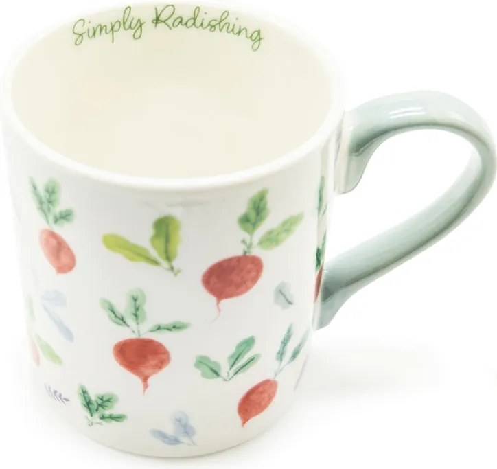Porcelánový hrnek Ředkvičky, 280 ml – s motivem ředkviček a nápisem Simply Radishing