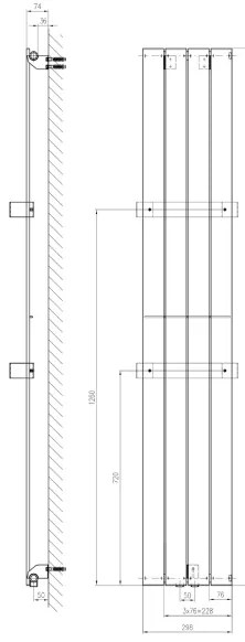 Sapho - Koupelnový radiátor COLONNA 614W/230V 29x180 cm bílá