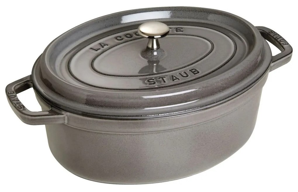 Staub Cocotte hrnec oválný 27 cm/3,2 l šedý, 1102718