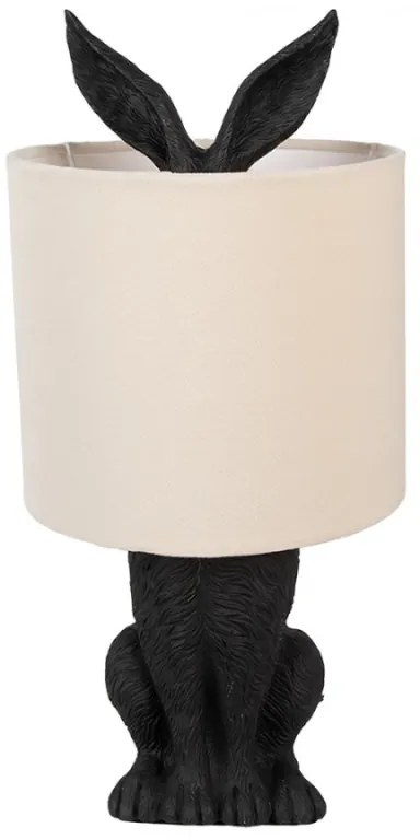 Černá stolní lampa králík s béžovým stínidlem Konijn – 20x43 cm