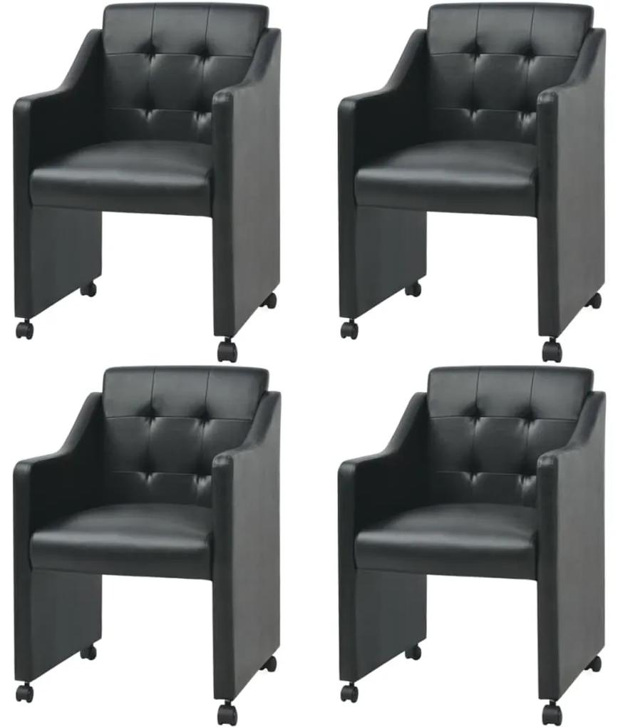 274216 vidaXL Jídelní židle 4 ks černé umělá kůže