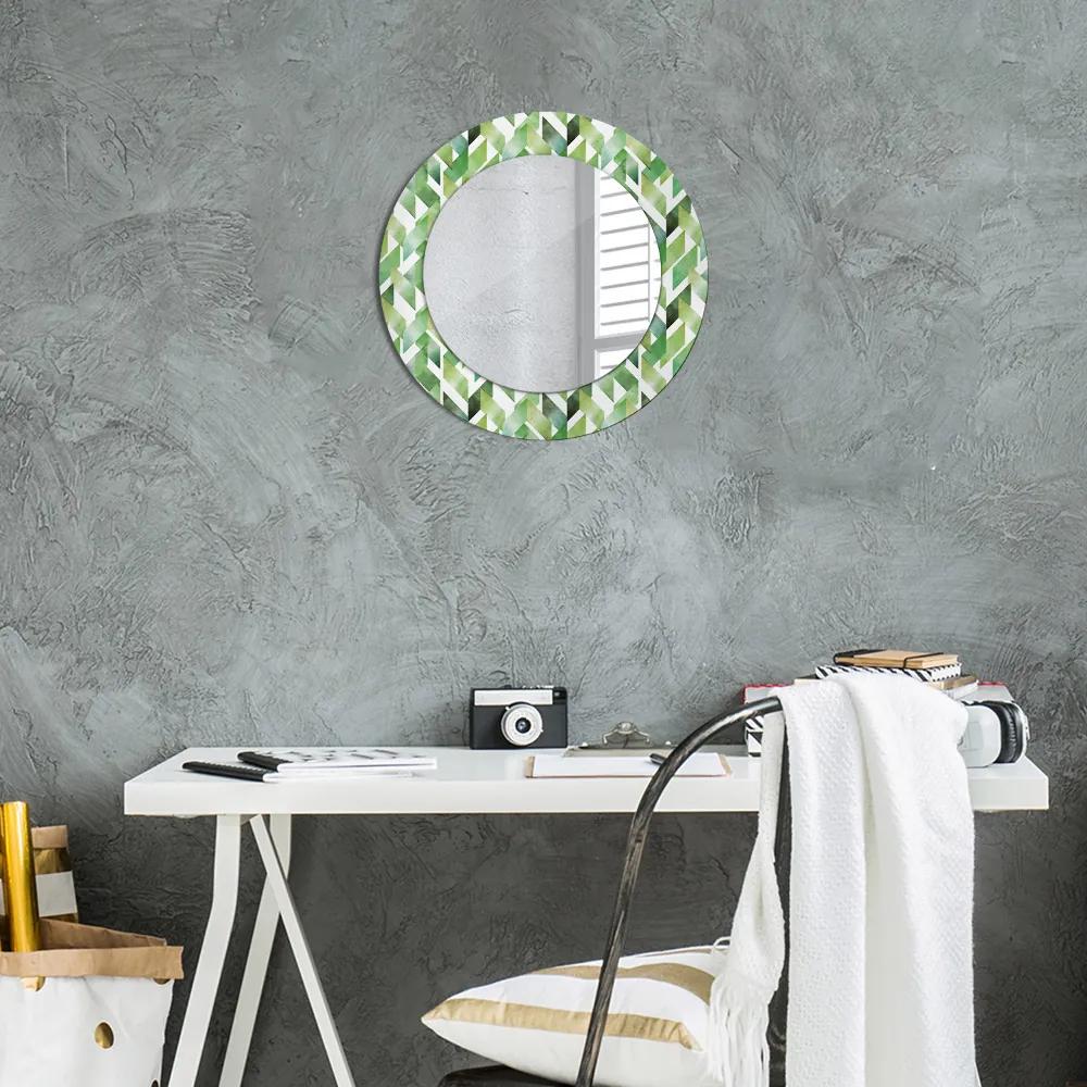 Kulaté dekorativní zrcadlo Rybí kost fi 50 cm