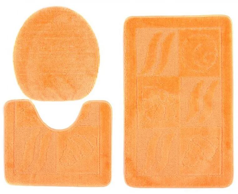 Koupelnové předložky 1107 oranžové 3 ks, Velikosti 50x80cm