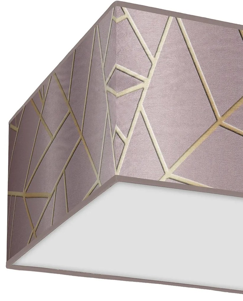 Stropní svítidlo Ziggy Square, 1x růžové/zlaté textilní stínítko, (bílé plexisklo), (40 cm)