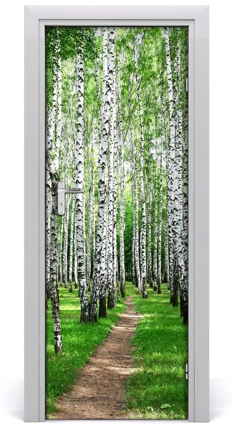 Fototapeta na dveře břízový les 75x205cm