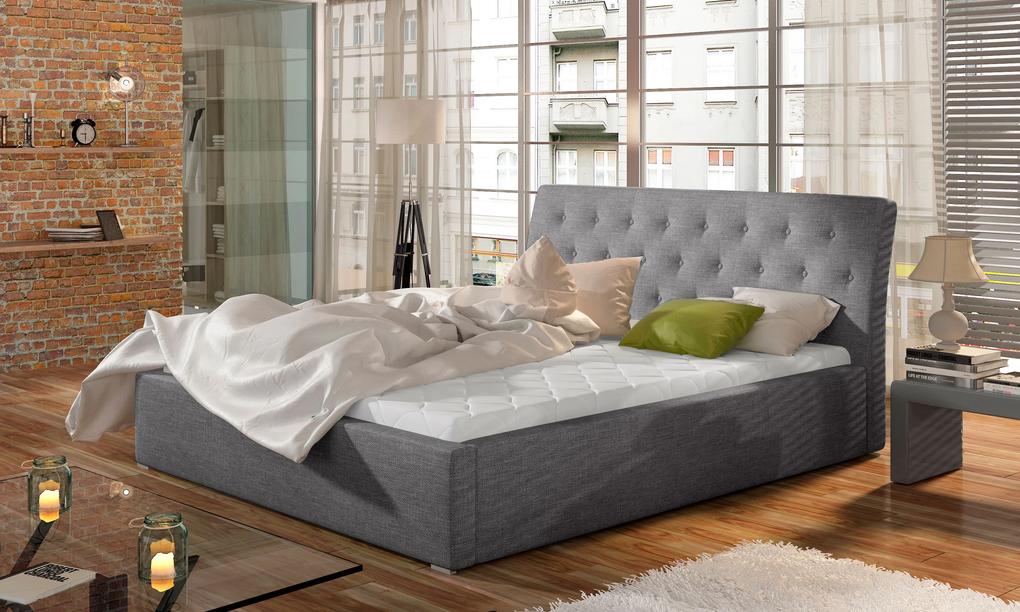 Eltap Čalouněná postel Milano s úložným prostorem Materiál a barva potahu: Soft 66 - tmavě hnědá, Rozměry (cm): 160x200