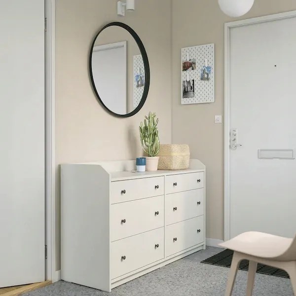 IKEA HAUGA Komoda 6 zásuvek bílá 138x84 cm
