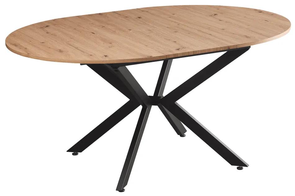 Kondela Jídelní rozkládací stůl, dub artisan/černá, 120x120-160x75 cm, ABERO TYP 2