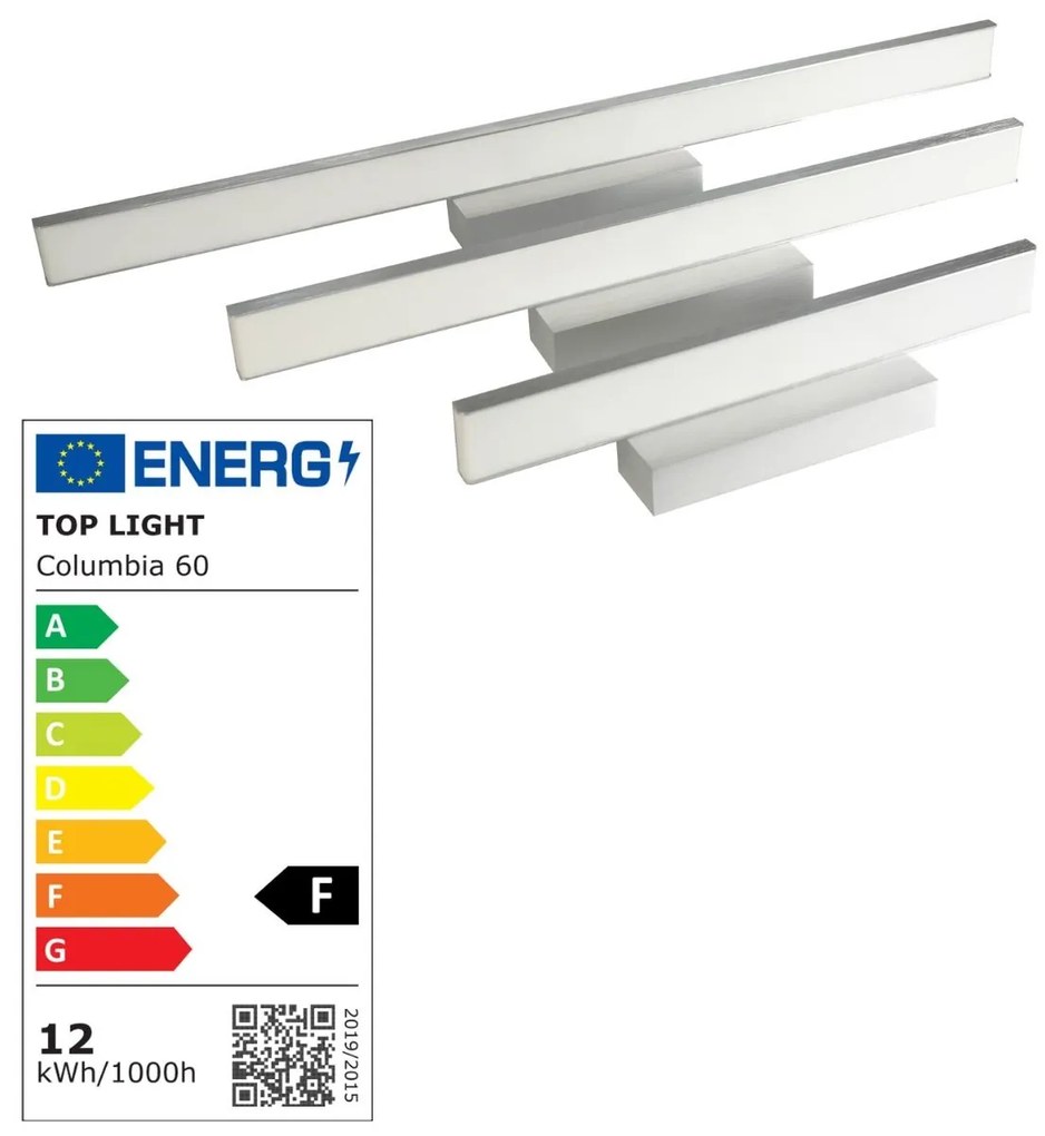 TOP LIGHT Světlo nástěnné Columbia 80, Stříbrná-Chrom