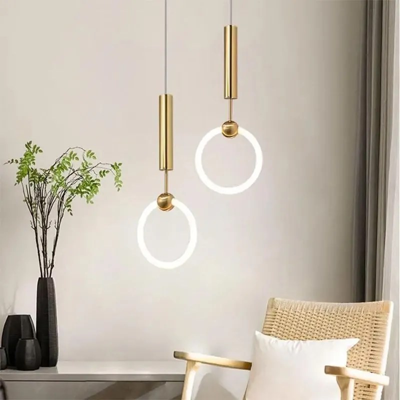 Toolight Toolight, LED závěsné svítidlo 25x55cm, 10W, 3000K, LHJ059-CP1, zlatá matná, OSW-60031