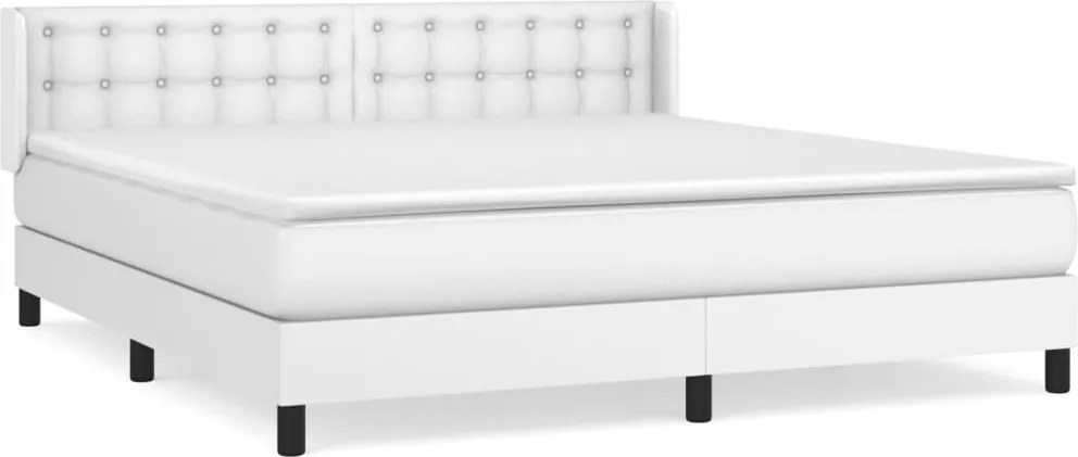 Box spring postel s matrací bílá 160x200 cm umělá kůže 3130788