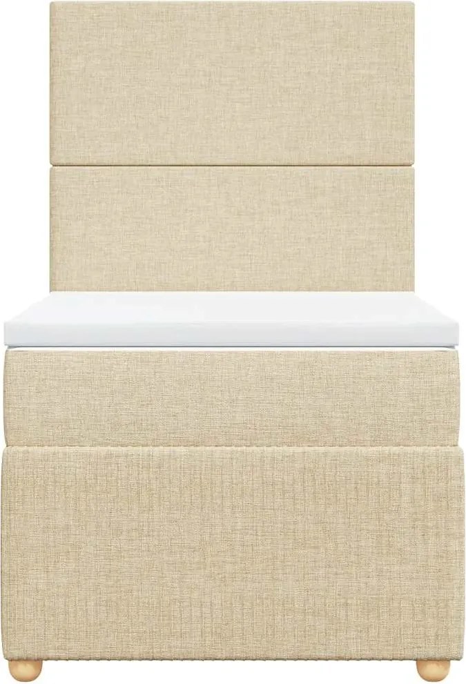 Box spring postel s matrací krémová 90x200 cm textil 3294237