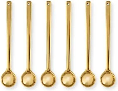 vtwonen Gold sada 6 velkých porcelánových lžíček - zlaté (Elegantní zlaté porcelánové lžíčky)
