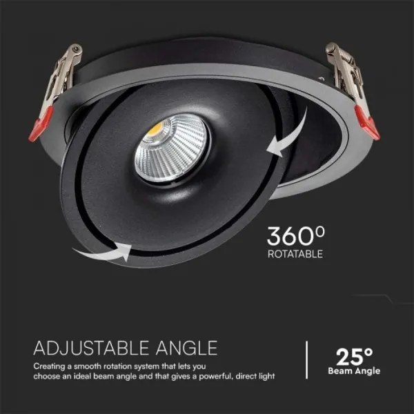 LED Podhledové bodové svítidlo LED/12W/230V 3000/4000/6400K pr. 12 cm černá