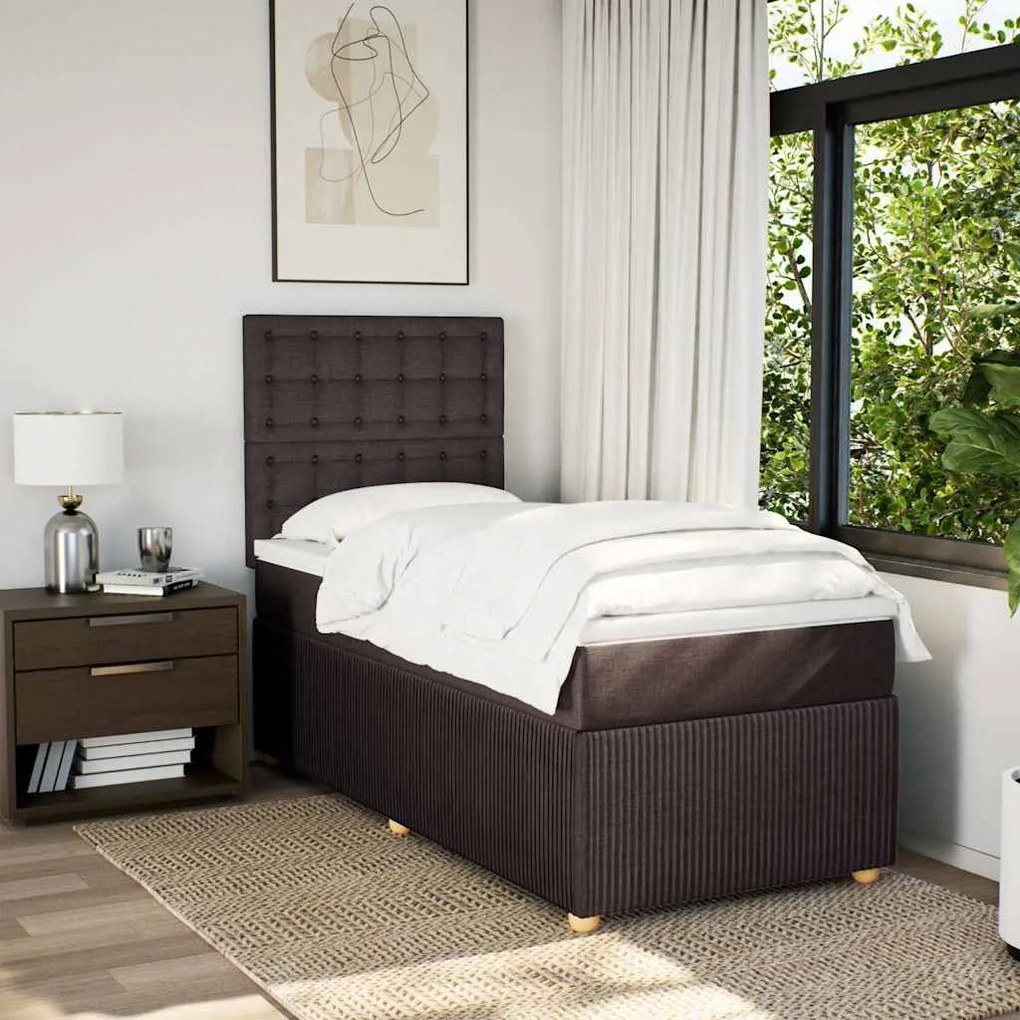 Box spring postel s matrací tmavě hnědá 80x200 cm textil 3294200