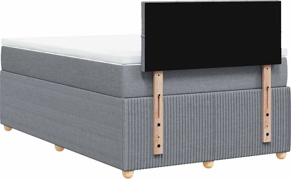 Box spring postel s matrací světle šedá 120x190 cm textil 3287395