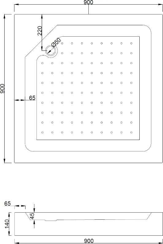 Mexen Rio, čtvercový sprchový kout 90 x 90 cm, 6mm čiré sklo, chromový profil + bílá sprchová vanička RIO, 860-090-090-01-00-4510