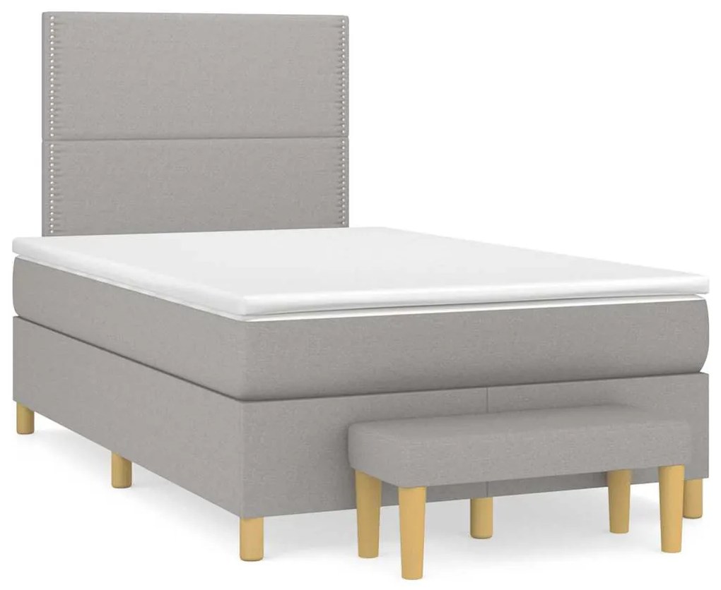 Box spring postel s matrací světle šedá 120x190 cm textil 3270397
