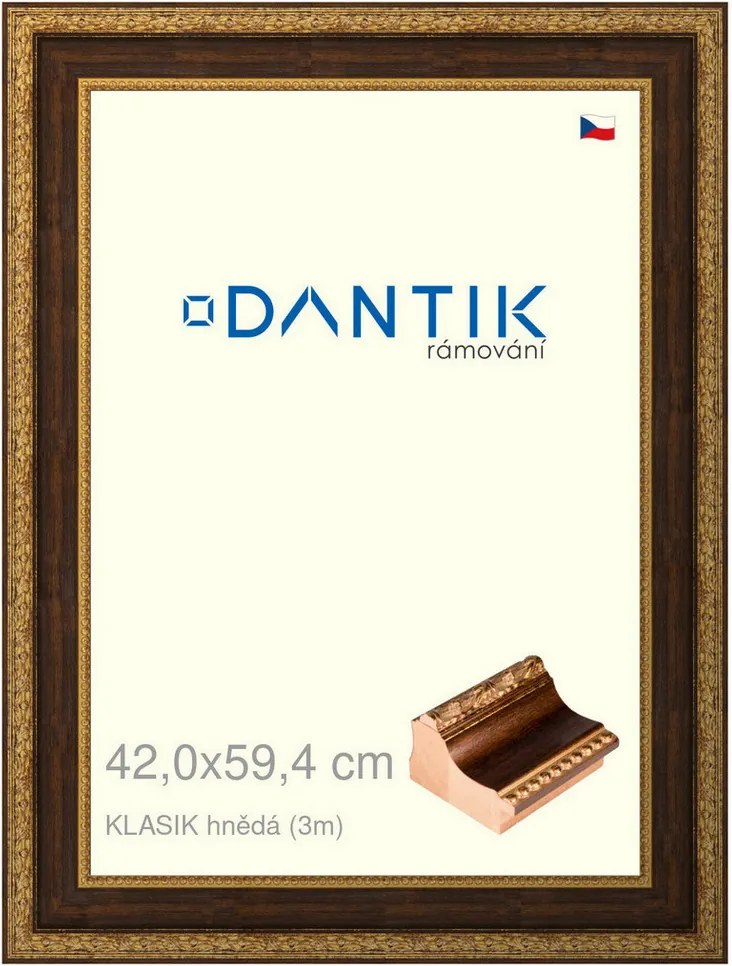 DANTIK rámeček 42x59,4 | KLASIK hnědá (Plexi Čiré)