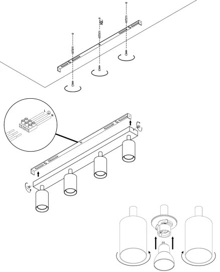 Bodové svítidlo ANGIE 4xGU10/35W/230V černá