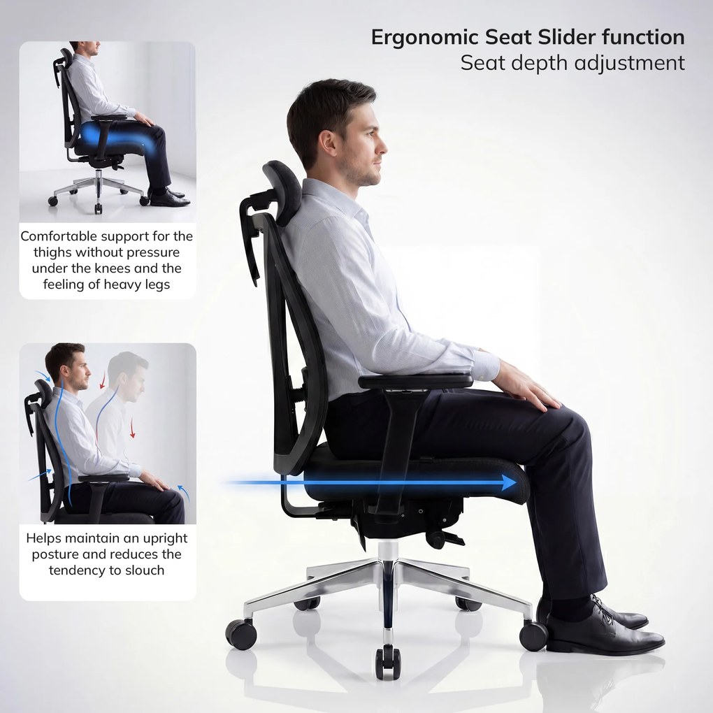 Ergonomická kancelářská židle černá VECTOR