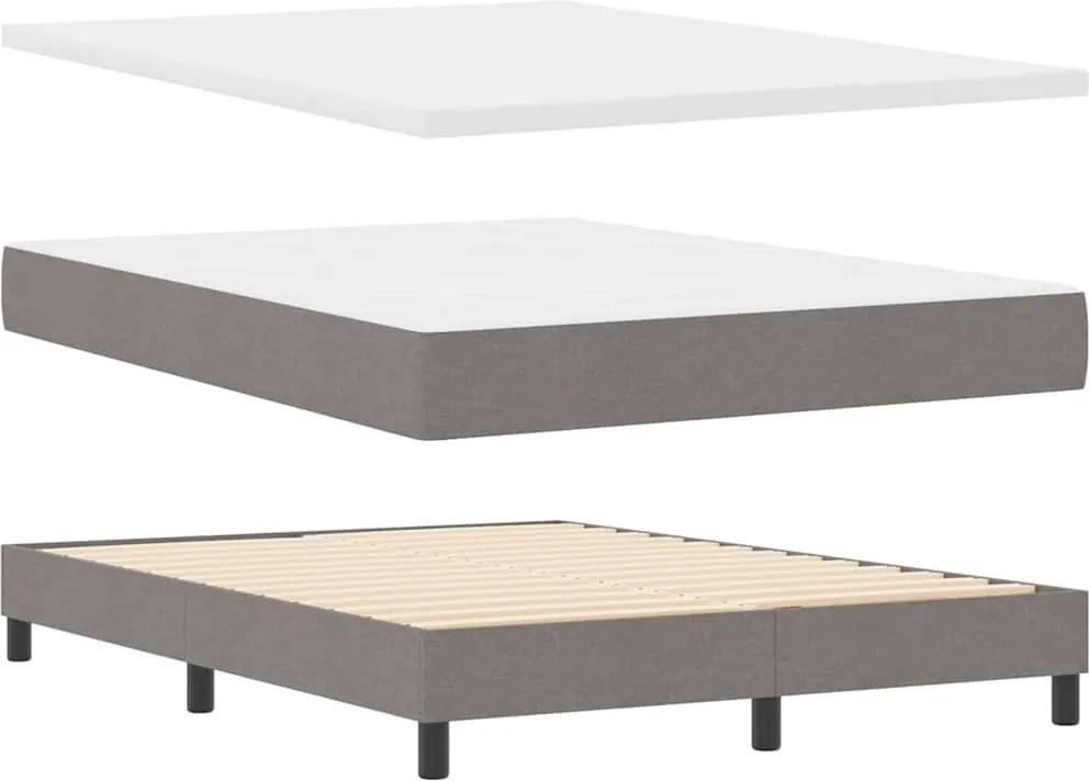 Postel s boxspringem s čelo Taupe 140 x 200 cm textil 3340028