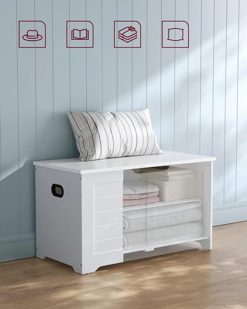 Truhla s úložným prostorem a lavicí Vasagle Minimal 80 cm bílá