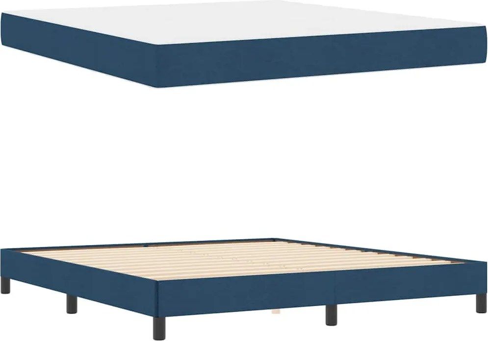 Postel s boxspringem Modrá 180 x 200 cm textil 3398513