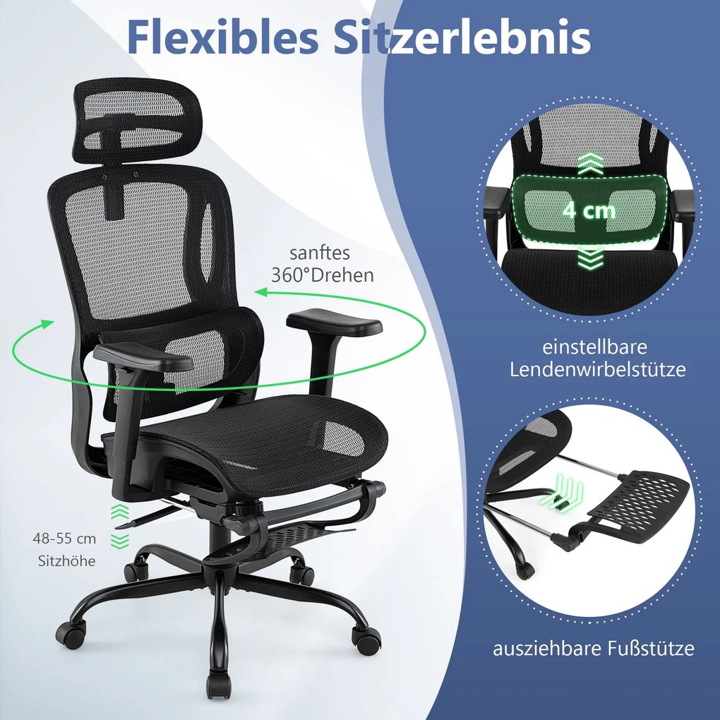 Costway Ergonomická kancelářská židle Počítačová židle k pracovnímu stolu