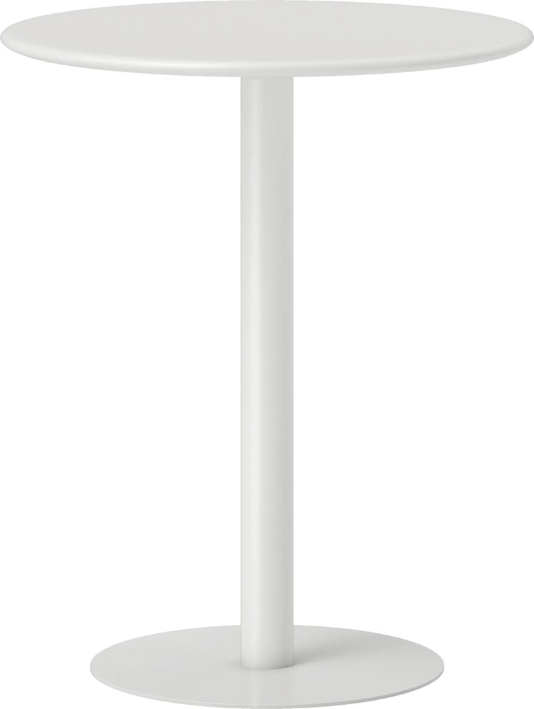 HOMCOM Jídelní Stůl, Kulatý Kuchyňský Stůl pro 2 Osoby, Moderní Jídelní Stůl do Obývacího Pokoje, Zahrady, Ocel, Ø60 x 72 cm, Bílý | Aosom