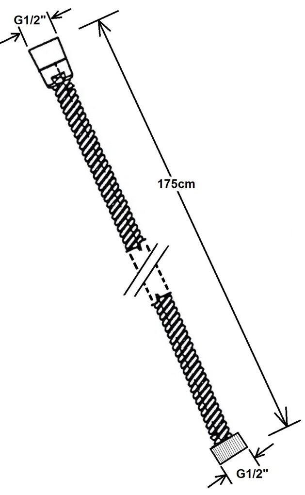 Reitano Rubinetteria, POWERFLEX kovová sprchová hadice, opletená, 175 cm, zlato, FLE10ZL