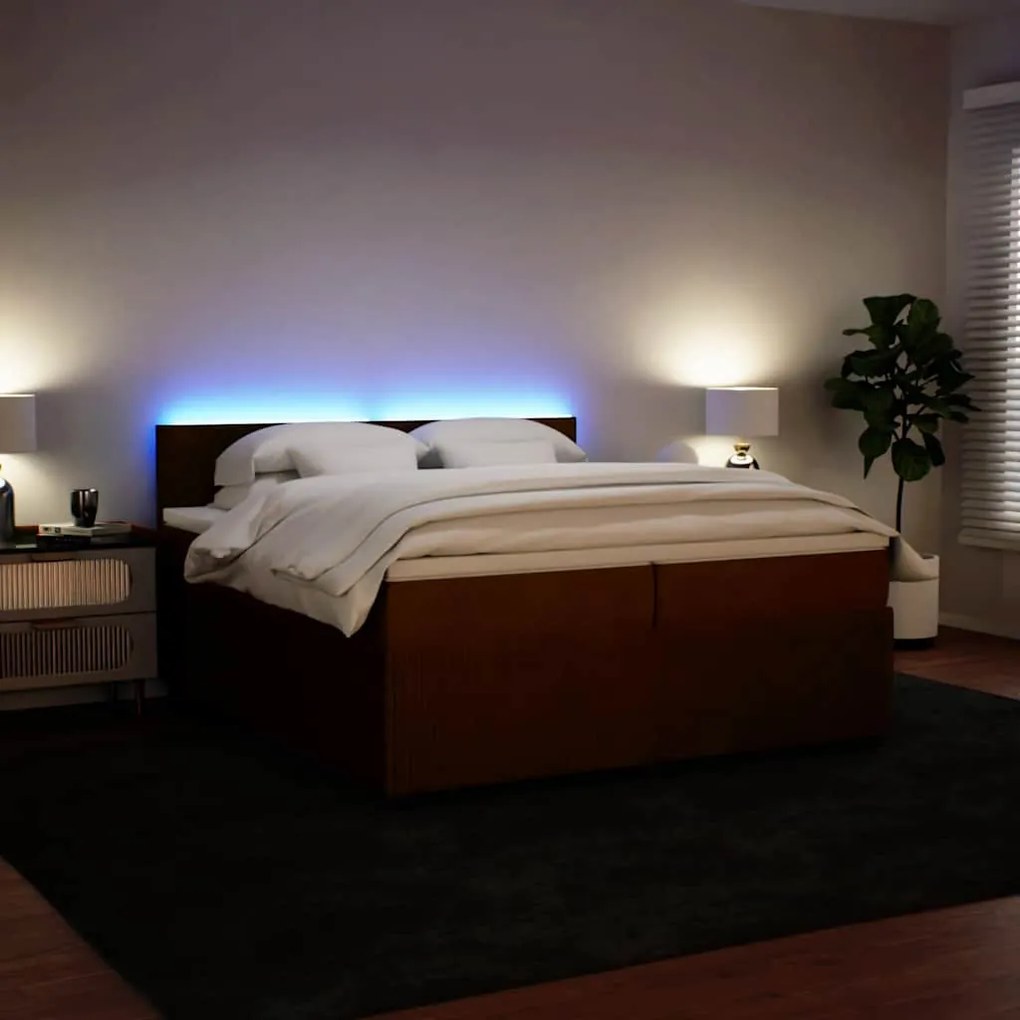 Box spring postel s matrací růžová 200x200 cm samet 3290129