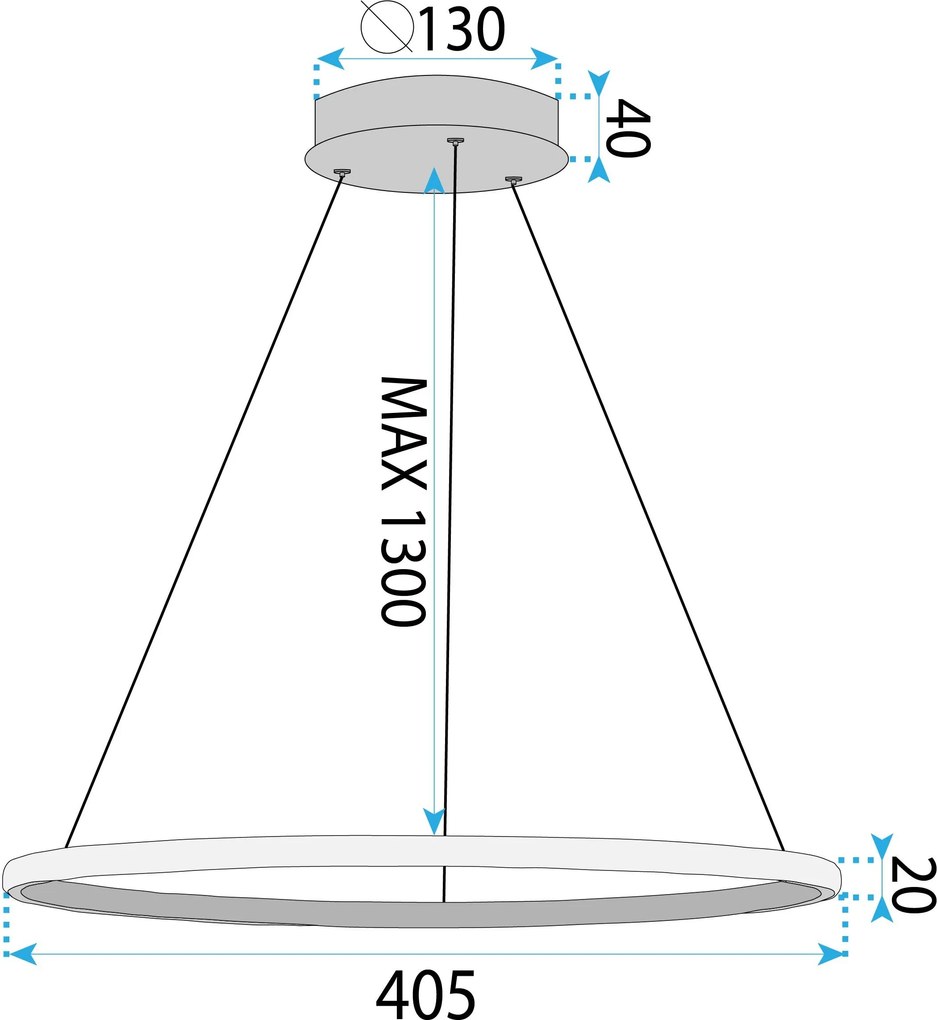 Toolight Toolight, LED stropní svítidlo 40cm, 24W, 3000K, LHJ011-CP, černá, OSW-60006