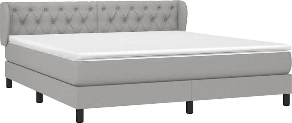 Box spring postel s matrací světle šedá 160 x 200 cm textil 3126493