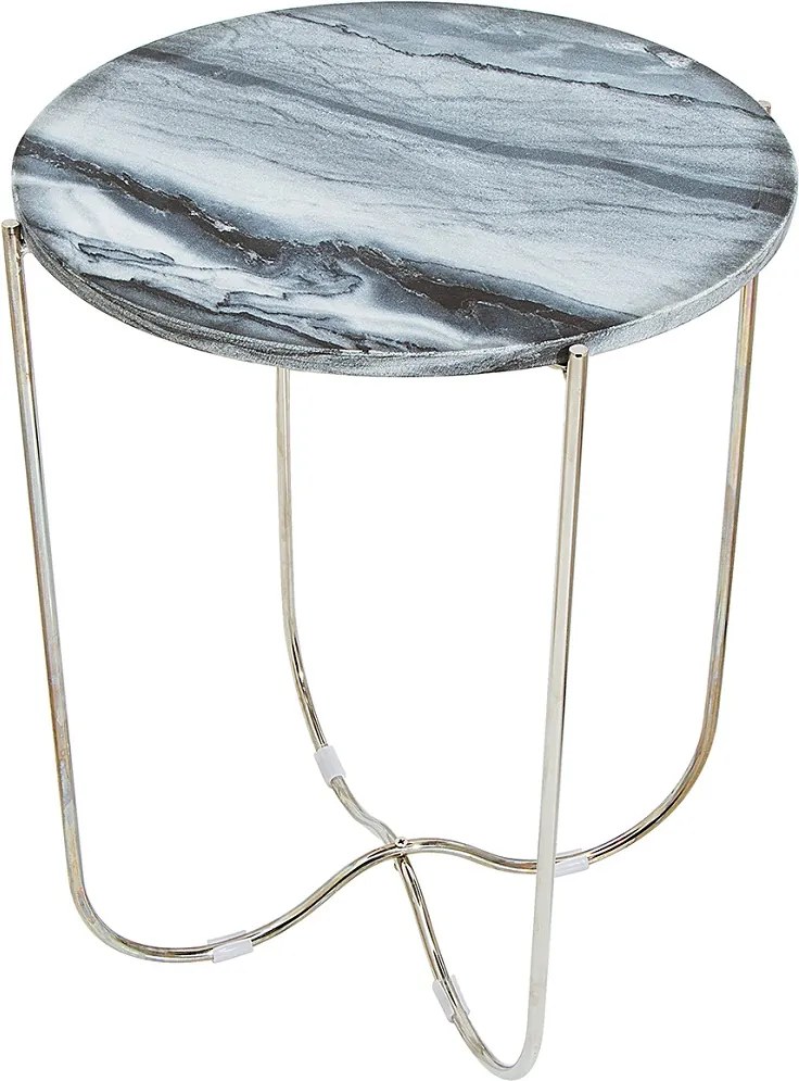 Moebel Living Šedý mramorový odkládací stolek Morami 43 cm
