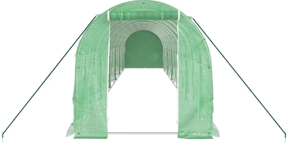 Skleník s ocelovým rámem zelený 24 m² 12 x 2 x 2 m 3188021