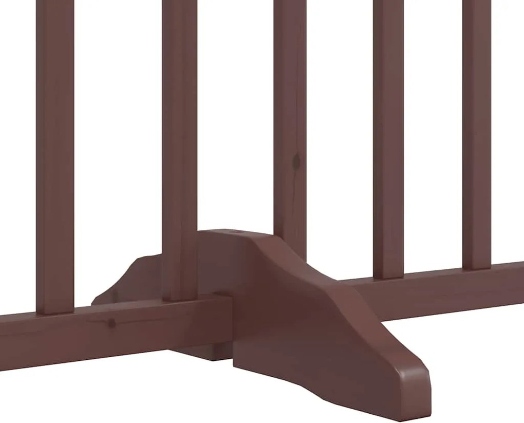 Zábrana pro psy s dvířky skládací 12 panelů hnědá 960 cm topol 3155752